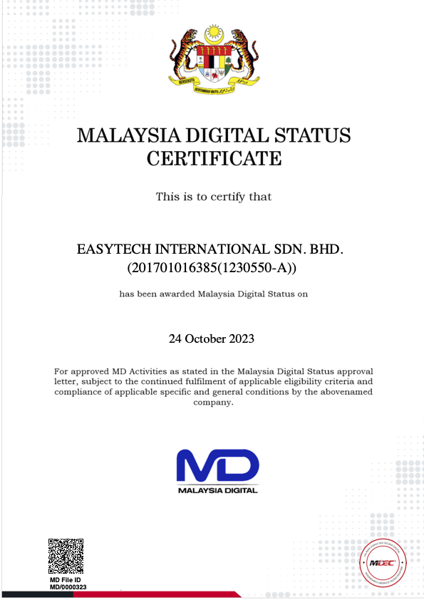 EasySales has been awarded the Malaysia Digital (MD) status by MDEC ...